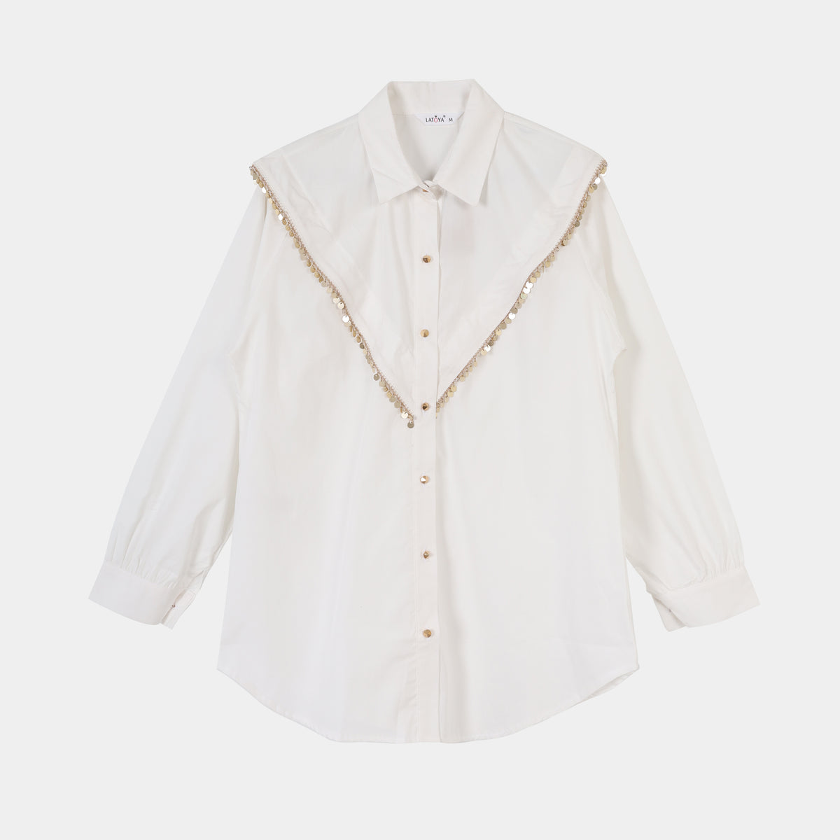 Elegant Shirt with Shiny Chest Detail s154230120 – Latoya Club